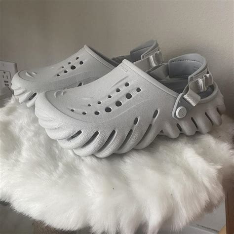 Crocs Womens Grey Clogs Depop