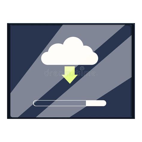 cloud computing downloading data to a device with progress bar stock