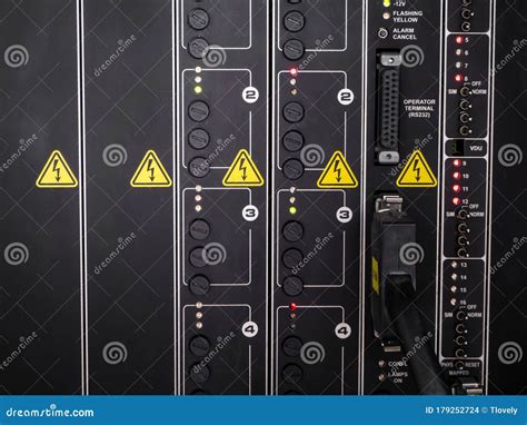 Electrical Panel At A Assembly Line Factory Controls And Switches
