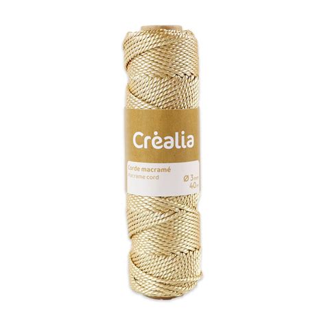 Corde macramé dorée mm x m Créalia Cultura