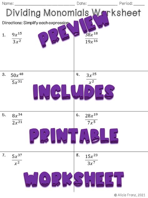 Dividing Monomials