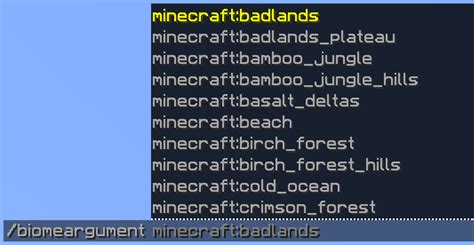 Biome Arguments Commandapi Documentation V