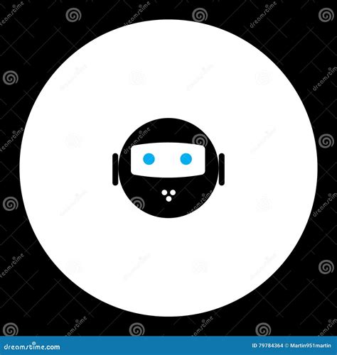 Cabeza Negra Del Robot Con El Icono Simple Eps Del S Mbolo De Los
