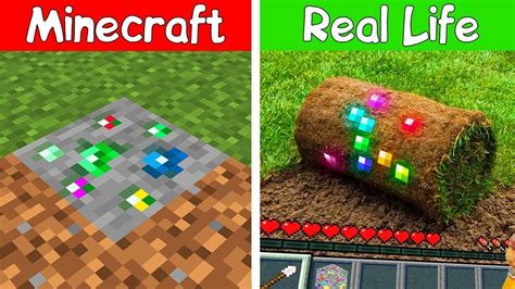 Minecraft Vs Real Life Realistic Minecraft Normal Vs Realistic