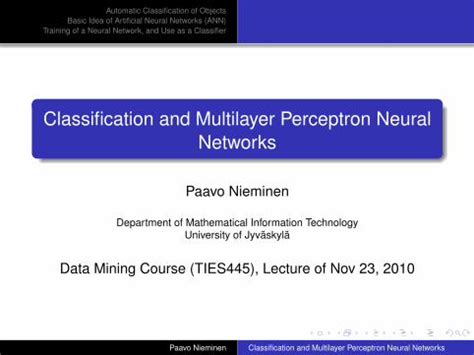 Pdf Classification And Multilayer Perceptron Neural Users Jyu Fi Nieminen Dm Mlp Dm Mlp