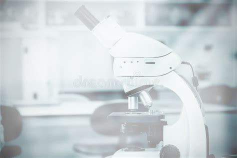 Composite Image Of Microscope In Laboratory Stock Image Image Of