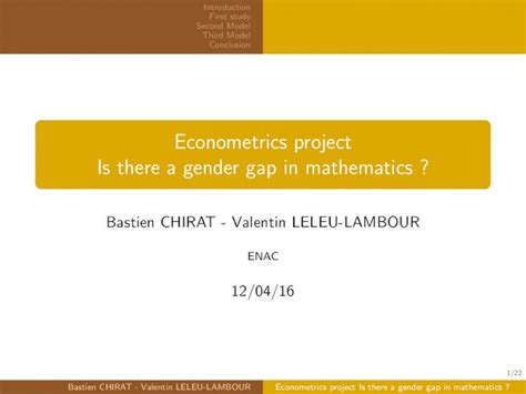 Pdf Econometrics Project Is There A Gender Gap In