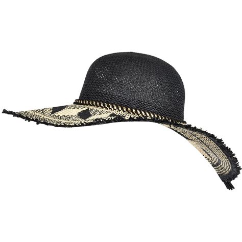 River Island Black Straw Oversized Floppy Sun Hat In Black Lyst