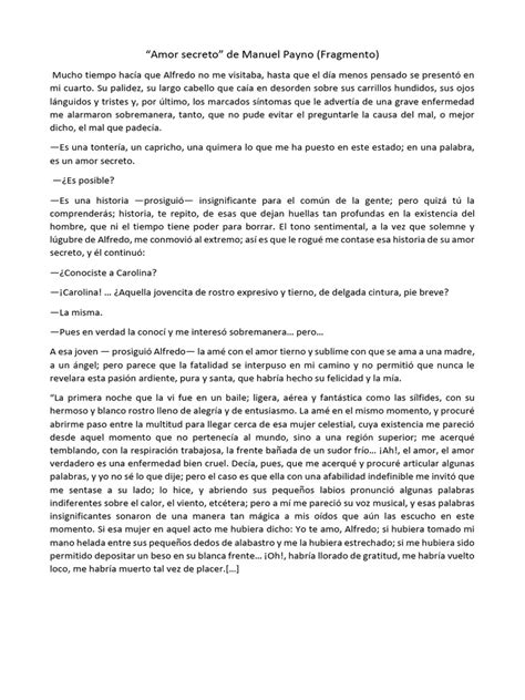 Amor Secreto De Manuel Payno Pdf Amor
