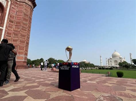 50 Days To Go Pictures Of Odi World Cup Trophy Against The Backdrop Of