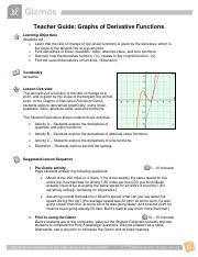 DerivativesTG Pdf Teacher Guide Graphs Of Derivative Functions Learning Objectives Students