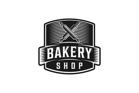 Crossed Rolling Pin Bakery Logo Designs Inspiration Isolated On White