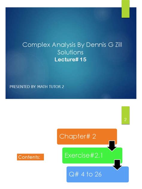 complex analysis by dennis g zill lec 15 pdf