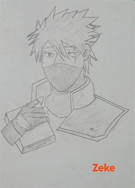 Another Pencil Sketch Kakashi This Time 😁 R Naruto