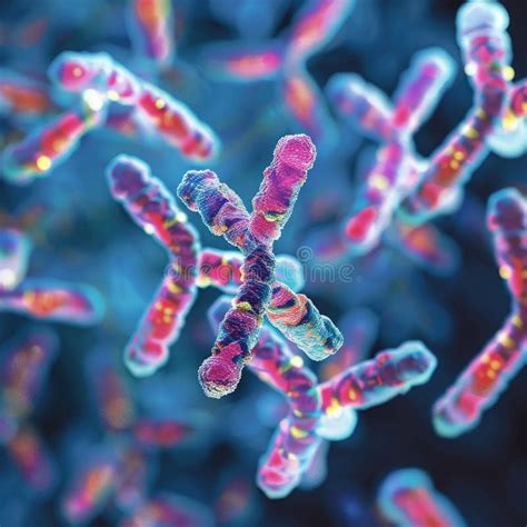 Colorful 3d Rendered Close Up Of Human Chromosomes Highlighting Genetic Material And Molecular