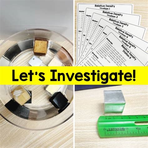 Relative Density Mass And Volume Lab 6th Grade Science Activity