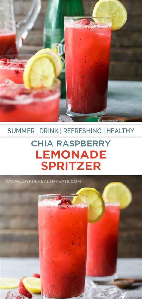 Chia Raspberry Lemonade Spritzer Summer Drink Recipes Healthy