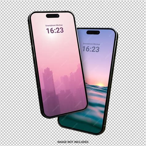투명한 배경을 가진 전화 15 프로 모형 장치 몇 개 인포그래픽용 템플릿 프리미엄 Psd 파일