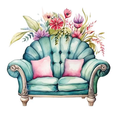 Watercolor Furniture Boho Element Watercolor Boho House Png