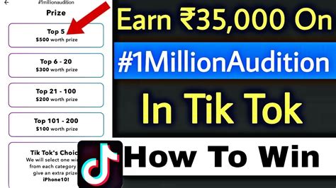 1 Million Audition Tik Tok Musically Challenge How To Earn Money