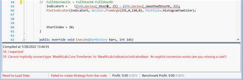Equation Cannot Be Compiled Wealthlab