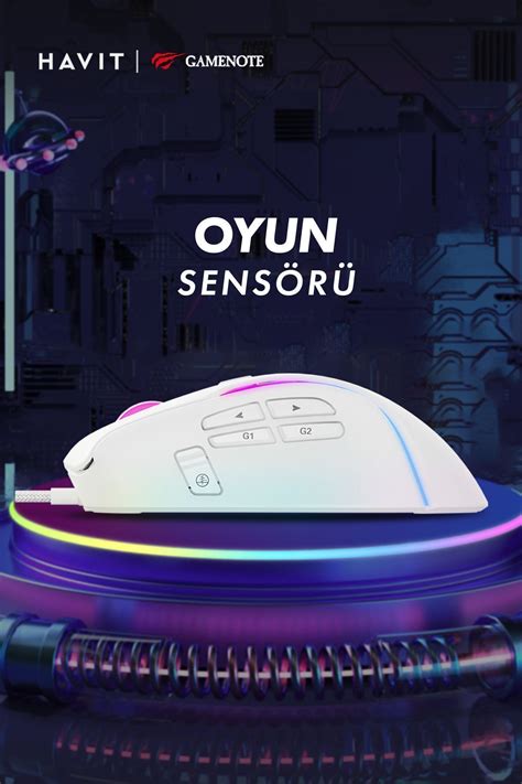 Havit Gamenote Ms1033 Rgb Uyumlu 8000 Dpı Ayarlanabilir Ağırlıklı Beyaz Gaming Makrolu Oyuncu