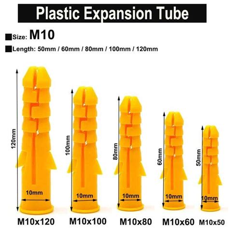 M10 Wall Plastic Wall Anchor Bolts Expansion Pipe Column Concrete Wall