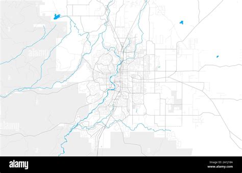 Rich Detailed Vector Area Map Of Bend Oregon Usa Map Template For