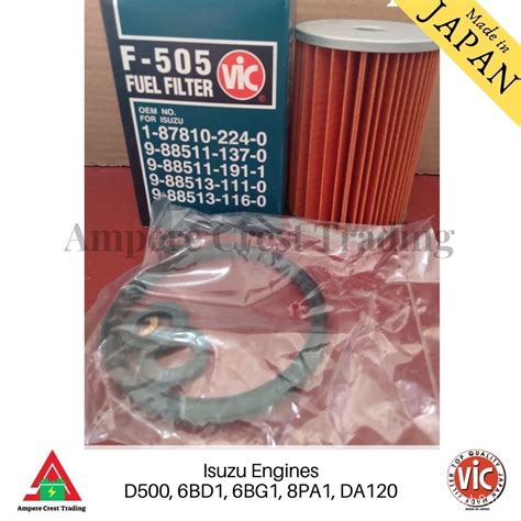 Vic Fuel Filter F 505 Isuzu Engines D500 6bd1 6bg1 8pa1 Da120