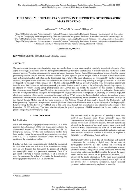 Pdf The Use Of Multiple Data Sources In The Process Of Topographic
