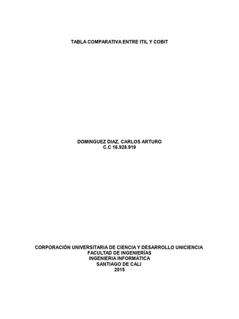 284112467 Comparacion Entre Itil Y Cobit Pdf Itil Cobit