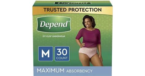 Depend Fit Flex Incontinence Underwear For Women Maximum Absorbency M