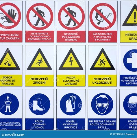 Construction Safety Symbols Vector Illustration