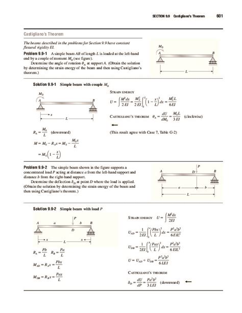 Castiglianos Theorem Gere Pdfcoffee Com