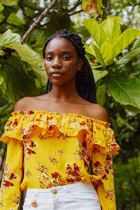 Natural Outdoor Portrait Of A Black Girl By Stocksy Contributor
