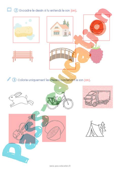 Le son on GS Phonologie Exercices PDF à imprimer