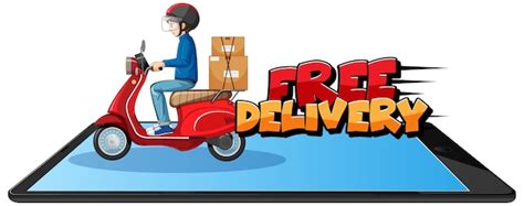 Free Vector Free Delivery Logo With Bike Man Or Courier