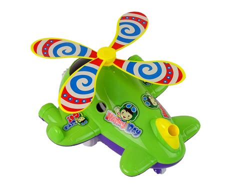 Plane Pusher Long Stick Bell Green Toys Planes