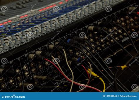 Sound Control Panel Sliders Close Up Stock Image Image Of Musical Entertainment