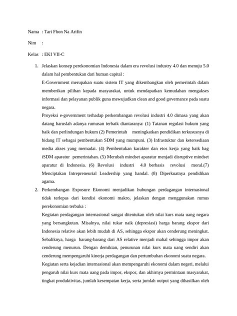 Uas Tari Fhon Na Arifin Pdf Bisnis Pengelolaan Keuangan And Uang
