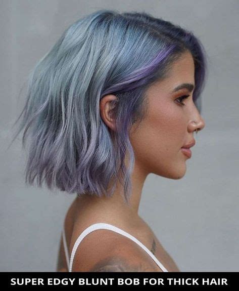Style Your Hair With This Beautiful Super Edgy Blunt Bob For Thick Hair