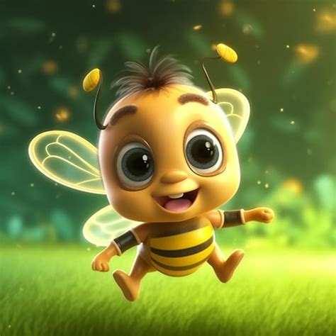 Premium Ai Image Cute 3d Beautiful Bee Character