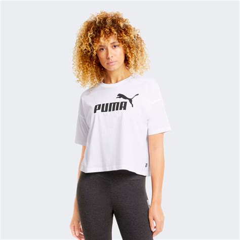 Футболка Puma Ess Cropped Logo Tee Колір білий купити в інтернет