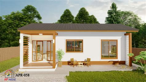 แบบบ้านชั้นเดียวสไตล์ Modern Minimal ฉบับไซส์มินิ ขนาด 1 ห้องนอน 1