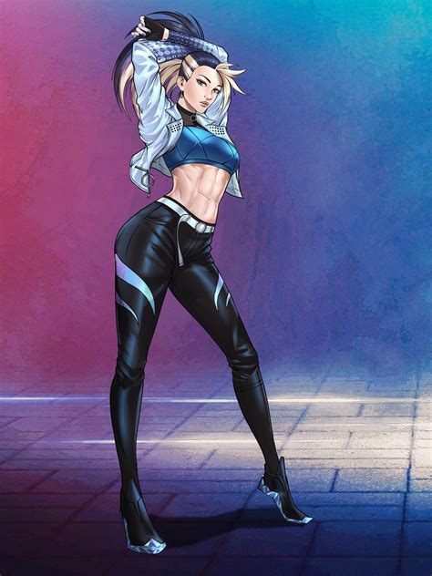 Safebooru 1girl Absurdres Akali Arms Up Belt Black Hair Black Pants