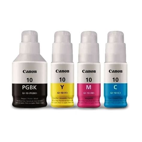 4 Tintas Canon Gi10 Genuinas Bkcymaye Gi 10 G5010 G6010 Gm2010 C Iva