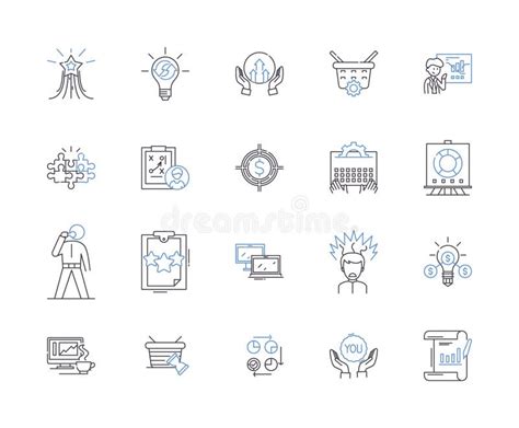 Strategy And Planing Outline Icons Collection Strategy Planning
