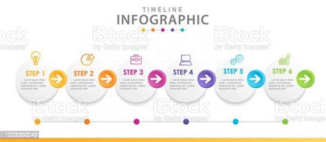 인포 그래픽 템플릿 6 원과 단계 현대 타임 라인 다이어그램 6에 대한 스톡 벡터 아트 및 기타 이미지 6 개념 계획
