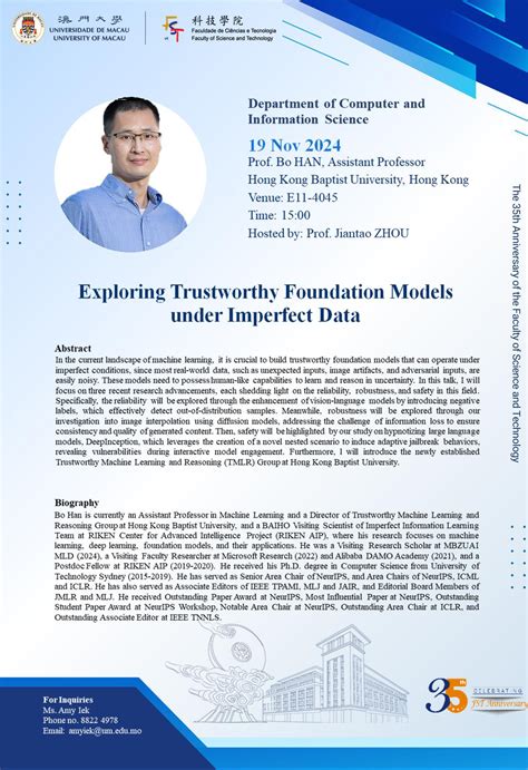 Exploring Trustworthy Foundation Models Under Imperfect Data Speaker