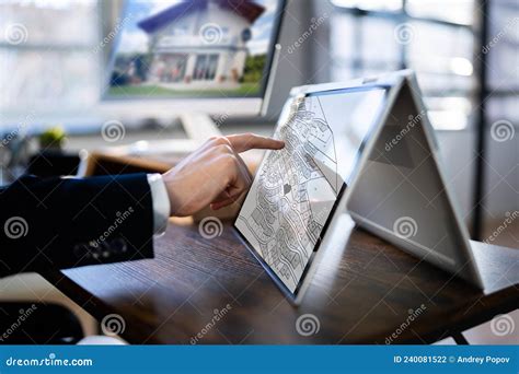 Cadastre Map Plan Stock Photo Image Of Corporate Pencil 240081522